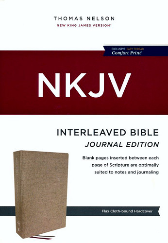 NKJV Journaling Bible, Interleaved Comfort Print, Tan Hardback Edition ...