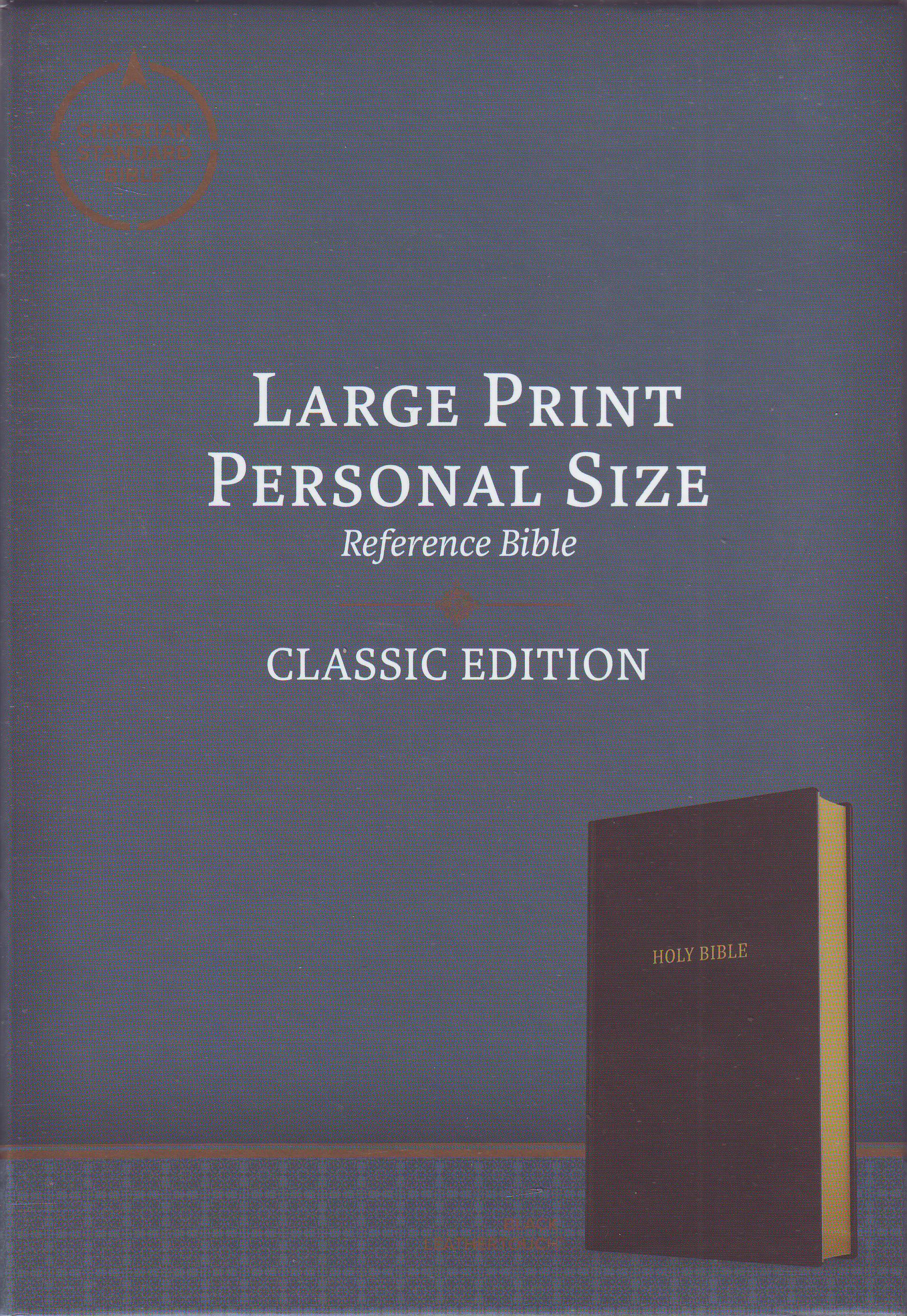 CSB Large Print Personal Size Reference Bible, Black LeatherTouch ...