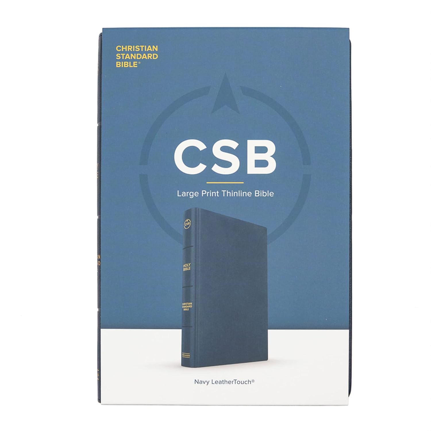 CSB Large Print Thinline Bible - Leathertouch Navy , CSB: Book | ICM Books